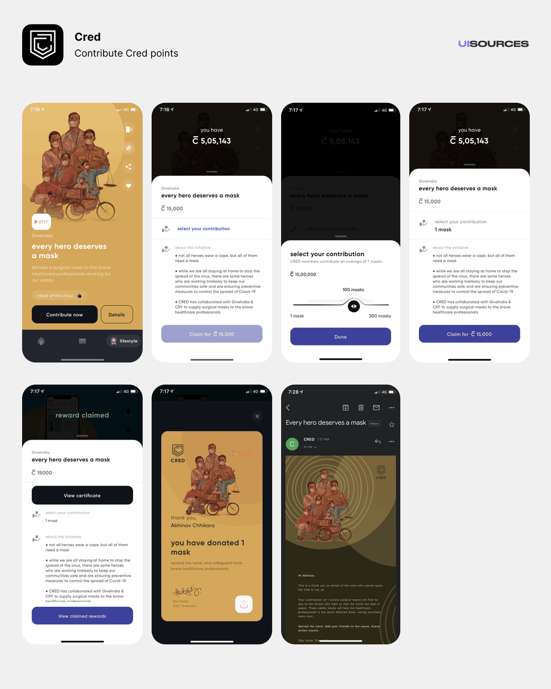 Cred - Content Screens Screenshots | UI Sources
